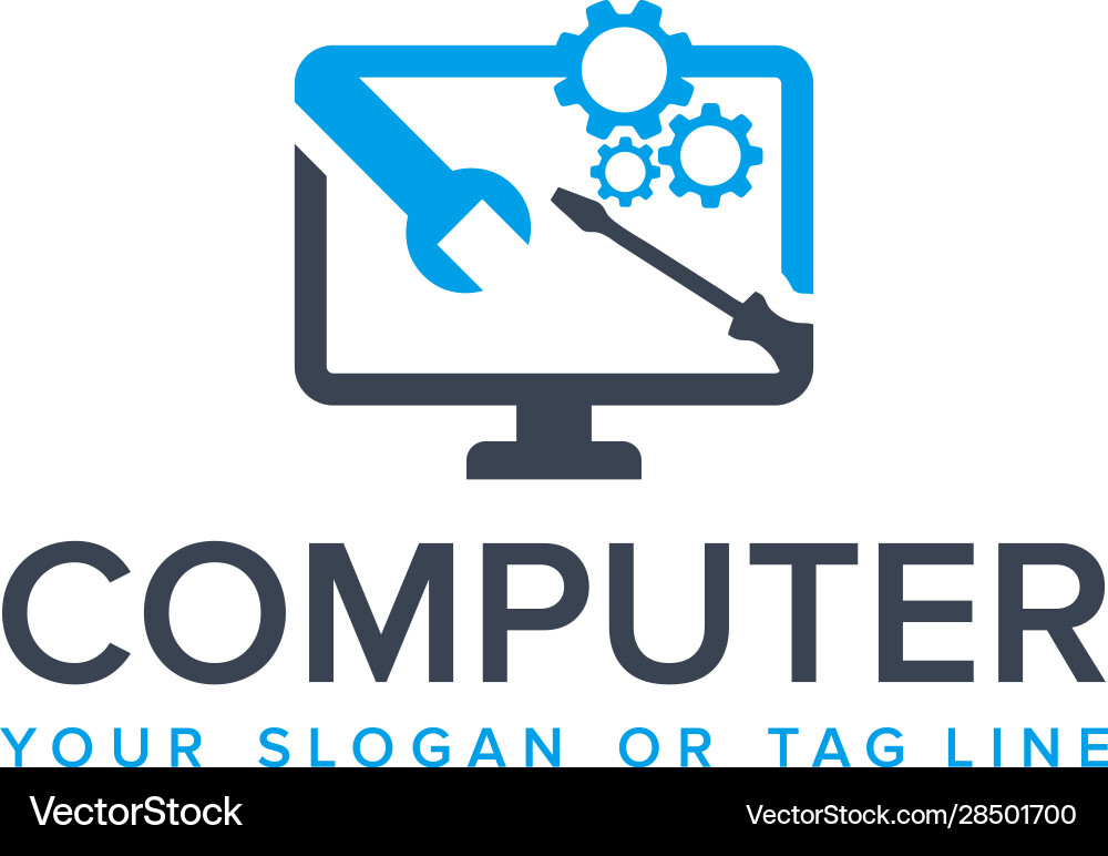 Computer Repair Logo Royalty Free Vector Image