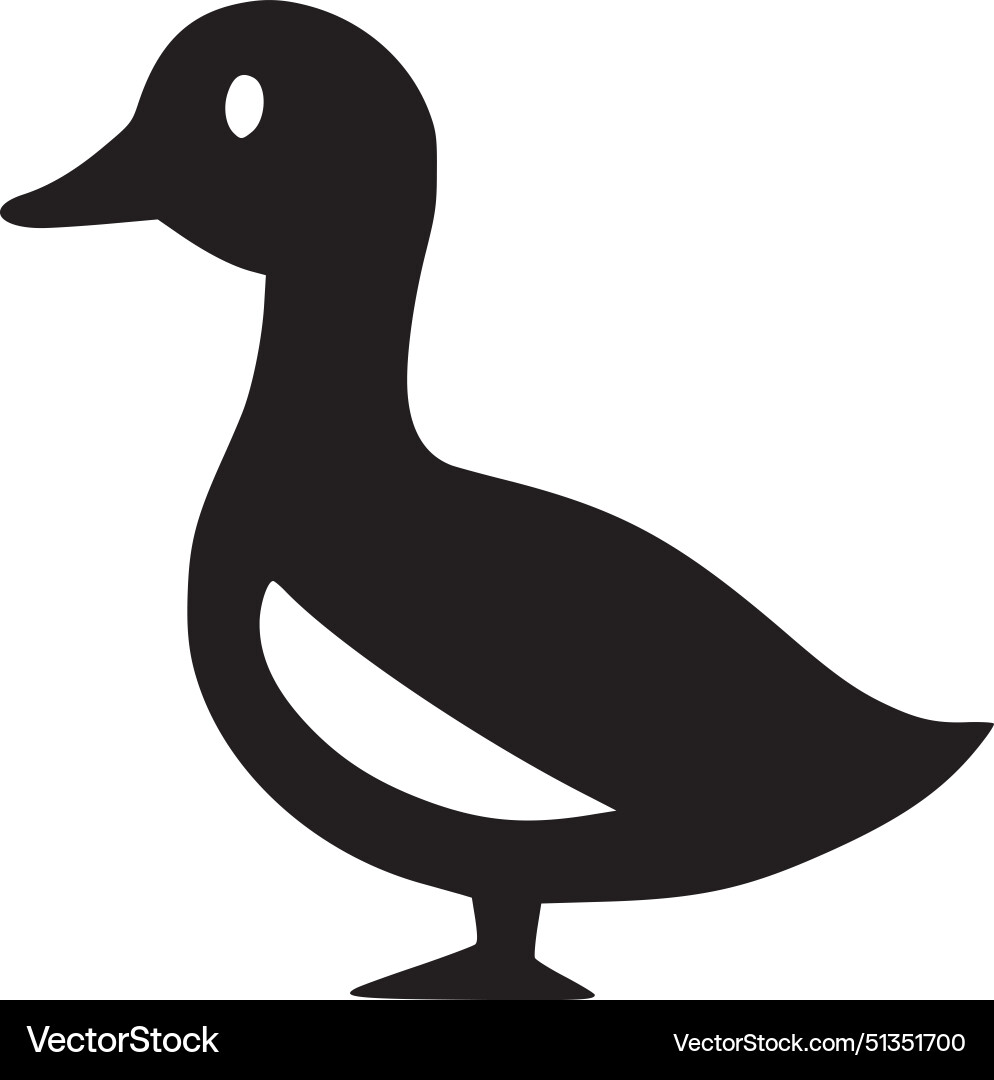 Duck - black and white Royalty Free Vector Image