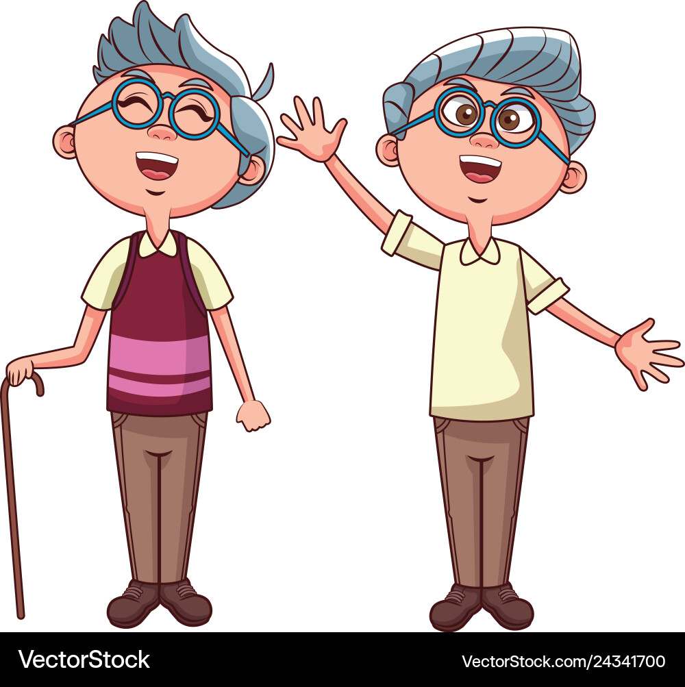 Elder men waving Royalty Free Vector Image - VectorStock