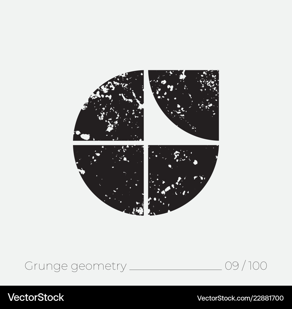 Geometric simple shape in grunge retro style Vector Image
