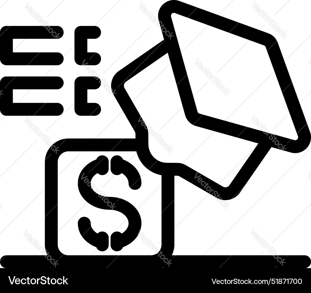 Graduation cap falling on money block representing