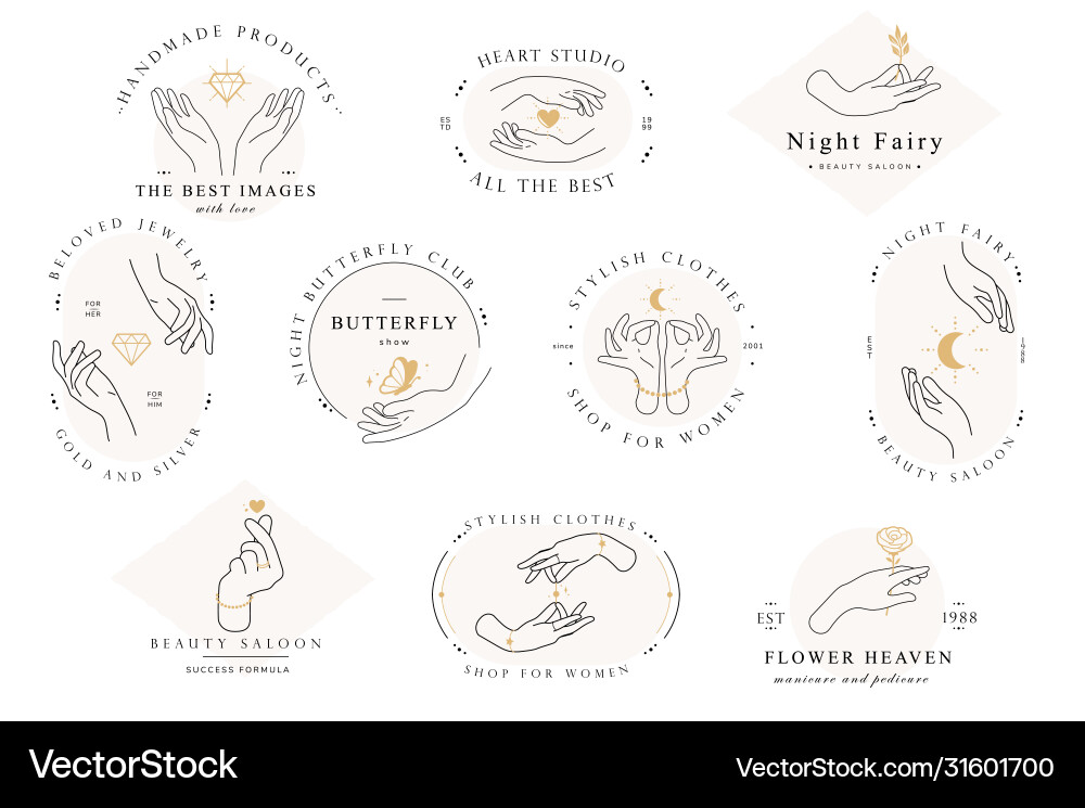 Handzeile Logo Geste Lizenzfreies Vektorbild