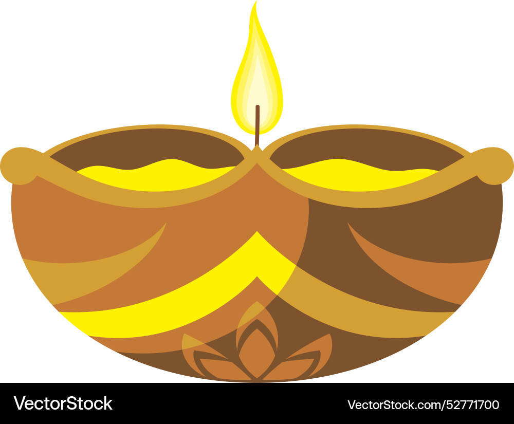 Indian diwali diya lamp Royalty Free Vector Image