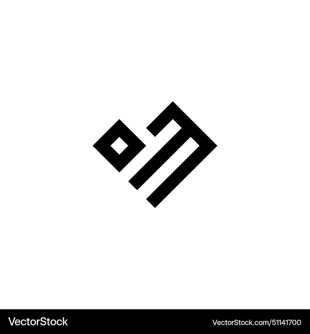 Letter o and m simple logo symbol Royalty Free Vector Image