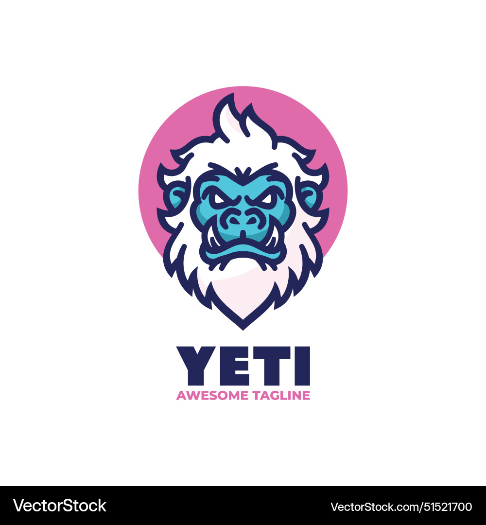 Logo yeti simple mascot style Royalty Free Vector Image