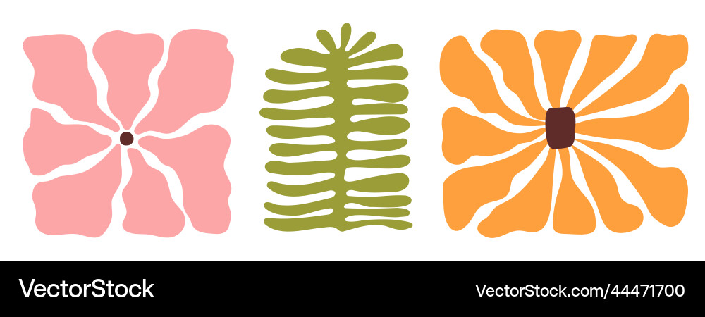 Matisse floral abstract poster set Royalty Free Vector Image