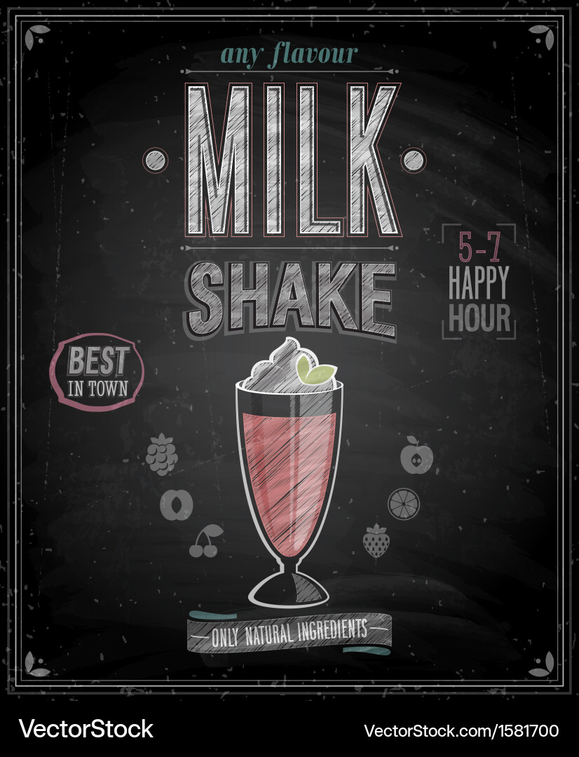 Milkshake chalk Royalty Free Vector Image - VectorStock