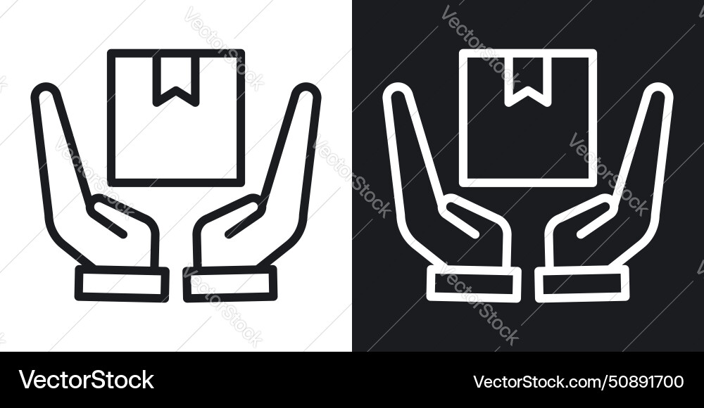 Safe delivery icon set box and parcel symbol Vector Image