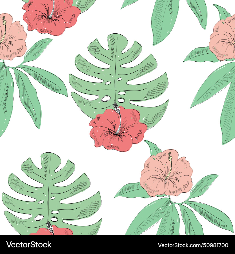 Tropical seamless pattern Royalty Free Vector Image