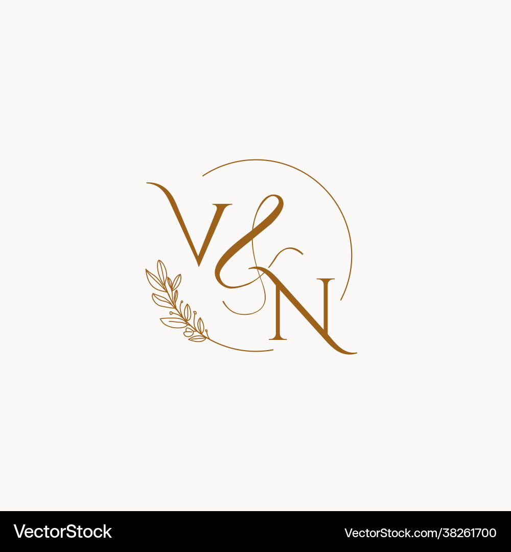 Vn initial wedding monogram logo Royalty Free Vector Image