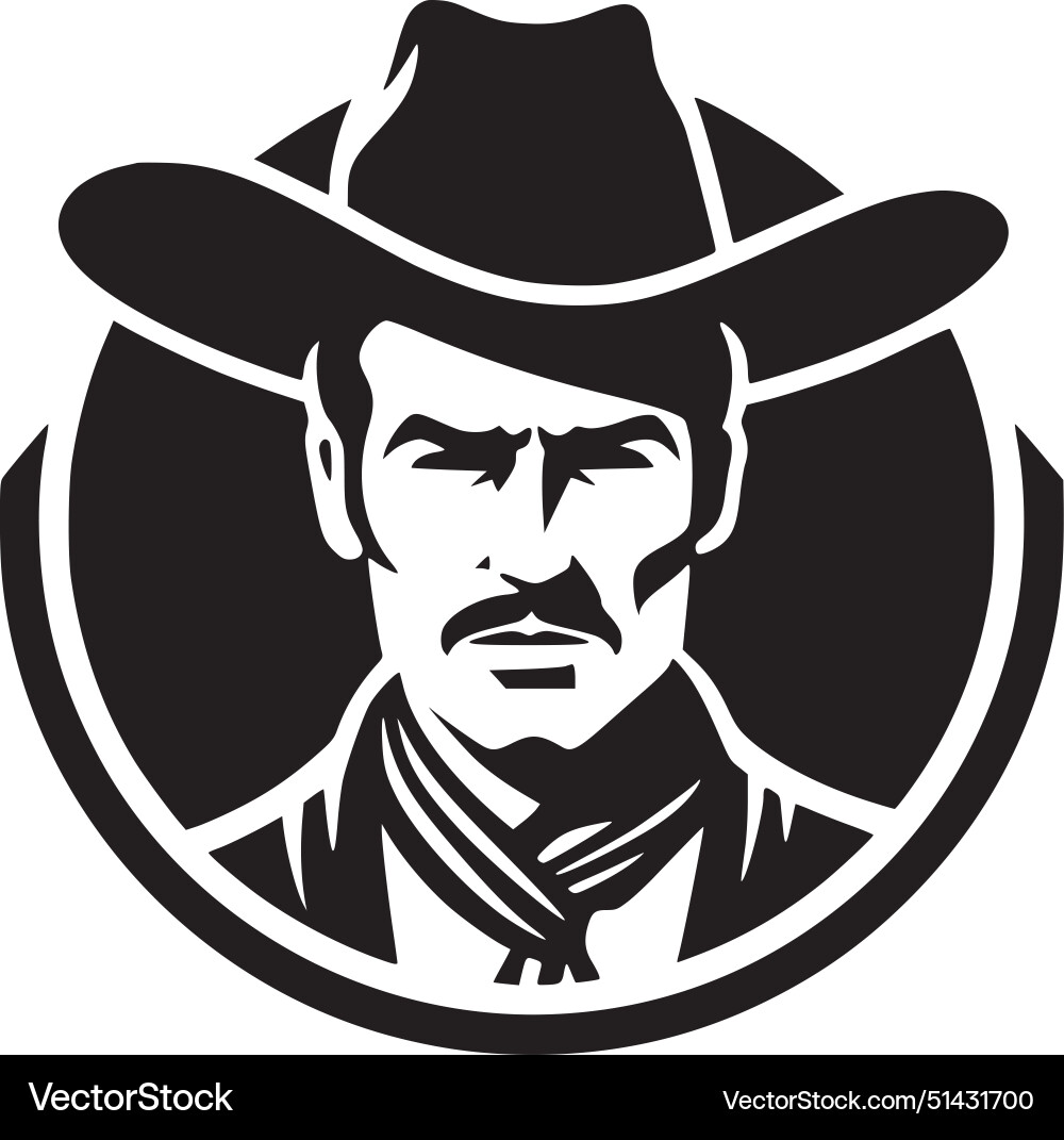 Western - minimalist and flat logo Royalty Free Vector Image