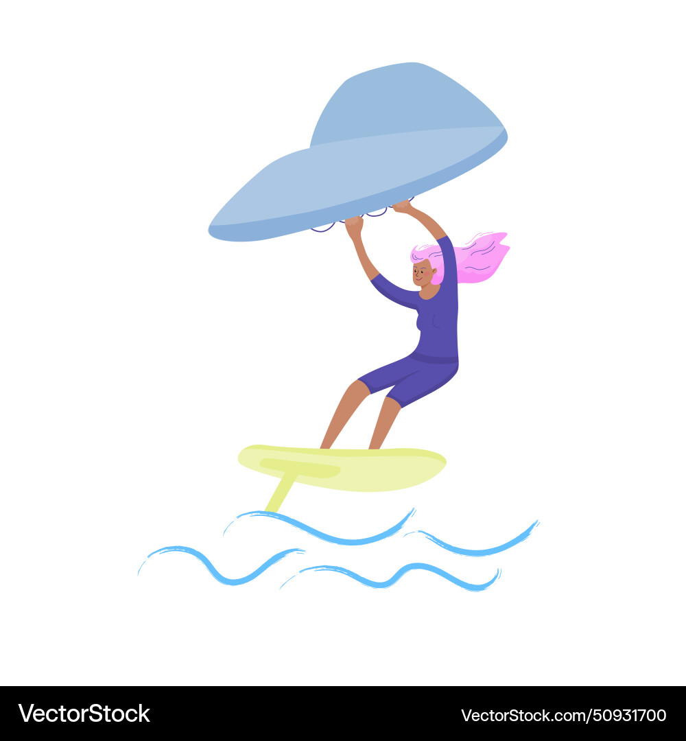 Wing foiling sport Royalty Free Vector Image - VectorStock