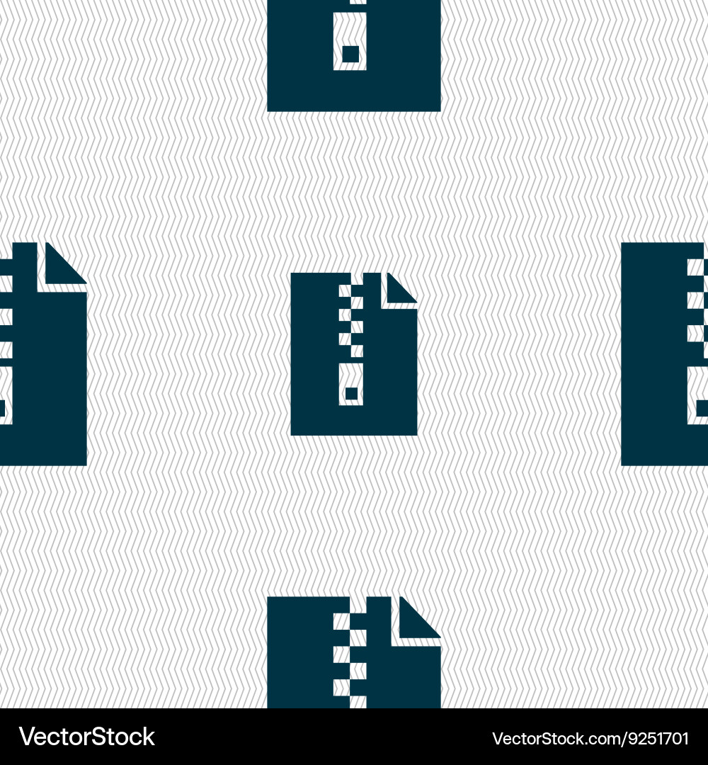 Computer zip folder archive icon sign seamless Vector Image