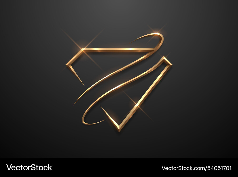 Golden diamond shape template on black background Vector Image