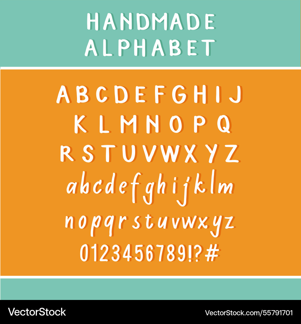 Handmade alphabet Royalty Free Vector Image - VectorStock