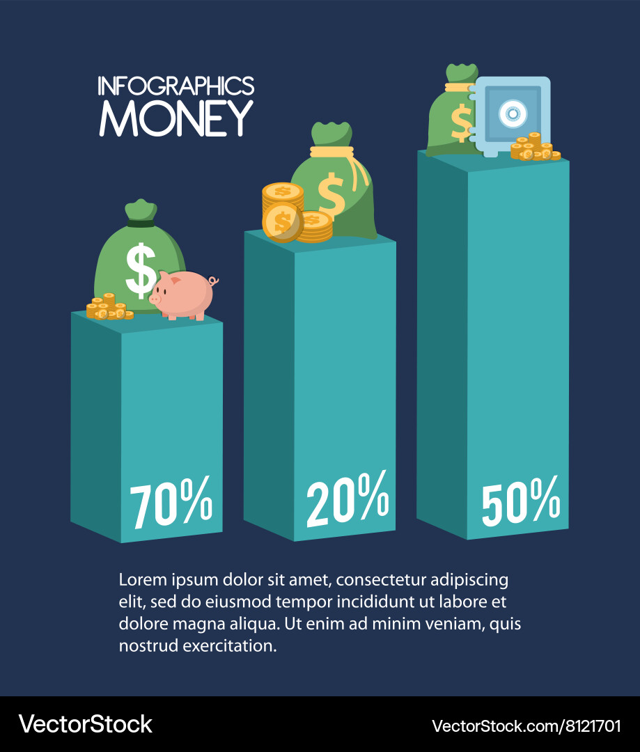 Infographics money design Royalty Free Vector Image