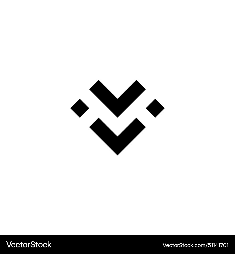 Letter m and v dots simple logo symbol Royalty Free Vector