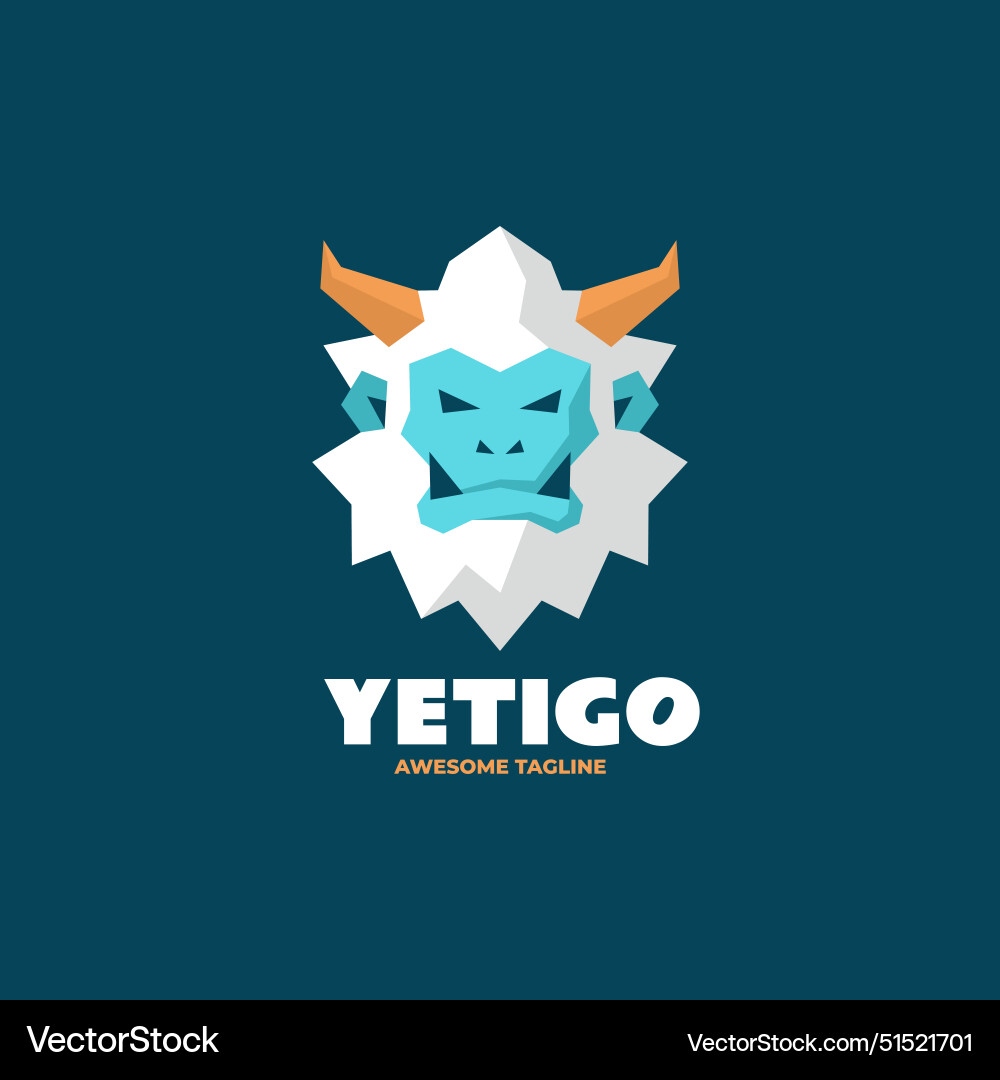 Logo yeti flat modern style Royalty Free Vector Image