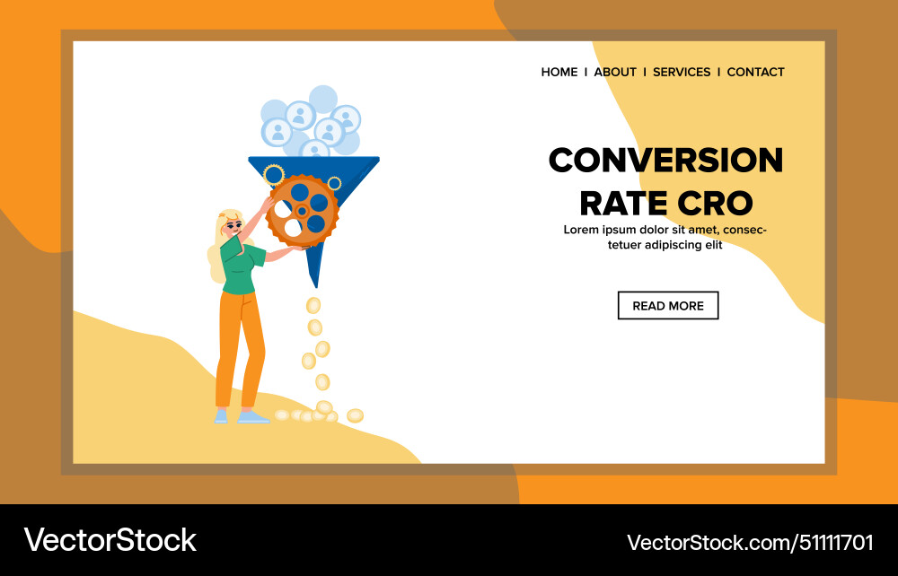 Marketing conversion rate cro Royalty Free Vector Image