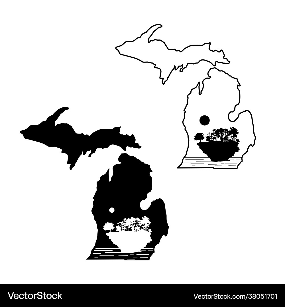 Michigan State Silhouette Royalty Free Vector Image