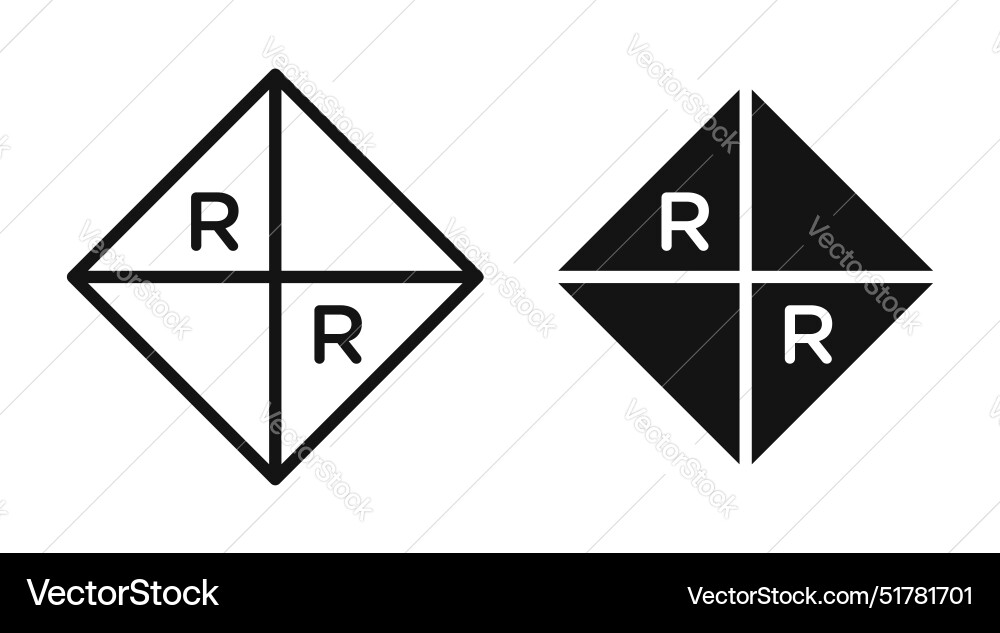 Railroad crossing sign set rail road Royalty Free Vector