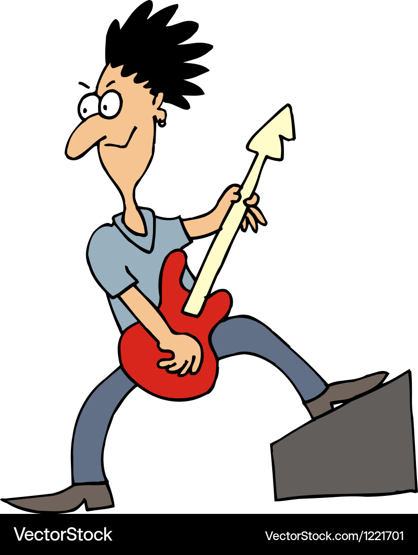 Rock musician guitar player Royalty Free Vector Image