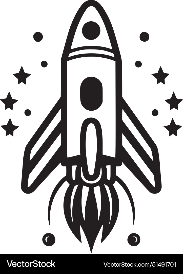 Rocket - minimalist and simple silhouette Vector Image