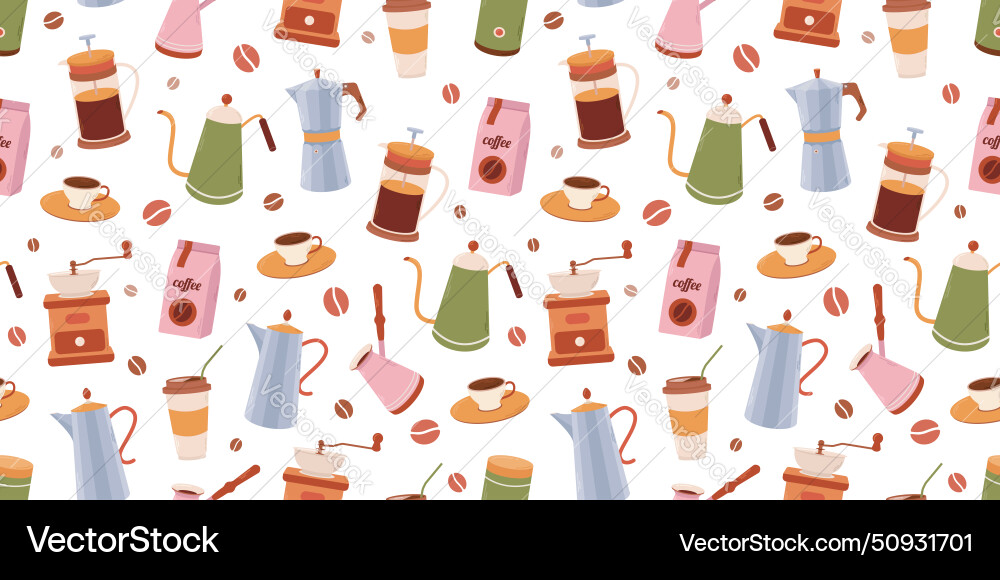 Set of coffee elements collection supplies Vector Image
