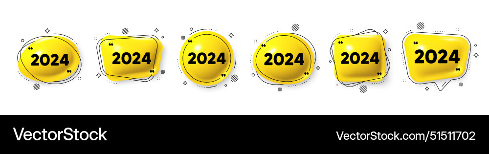 2024 year icon event schedule annual date speech Vector Image