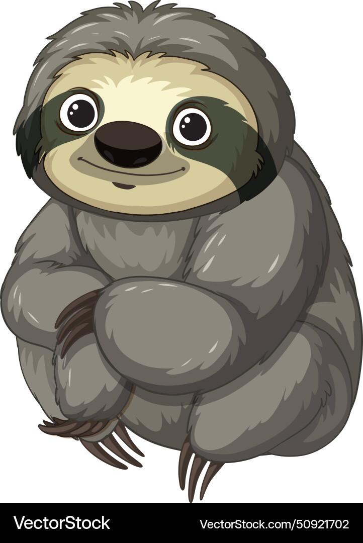 Adorable sloth character in a graphic Royalty Free Vector