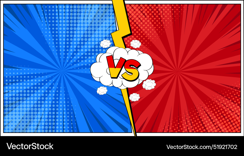 Comic-style versus with lightning bolt Royalty Free Vector