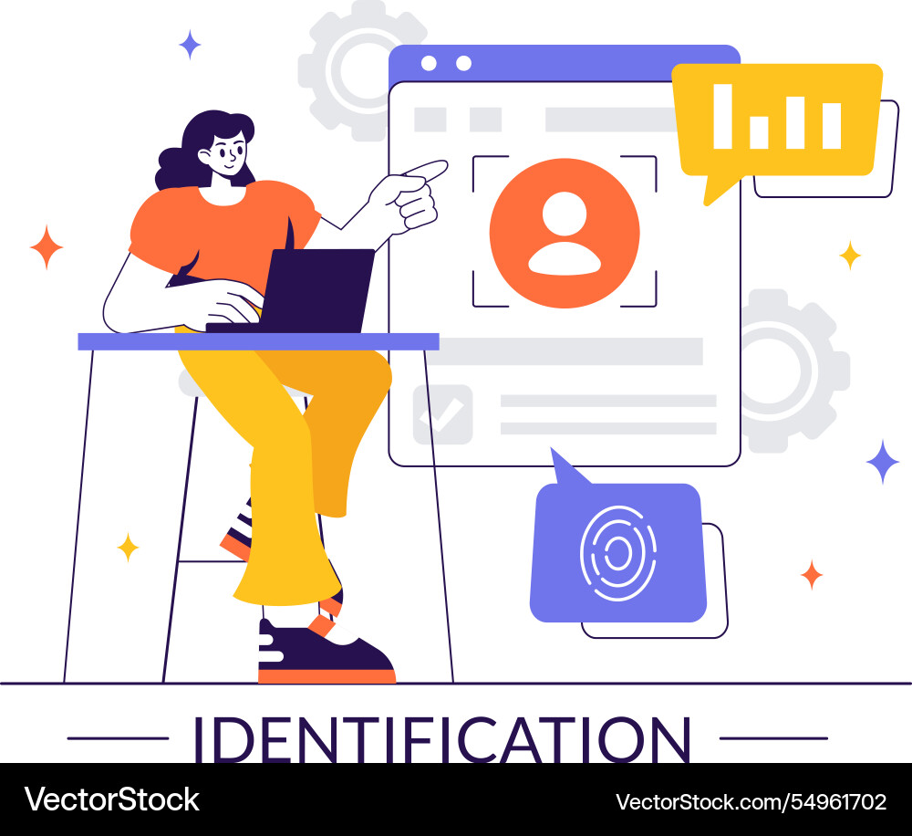 Identification of an identity card featuring Vector Image
