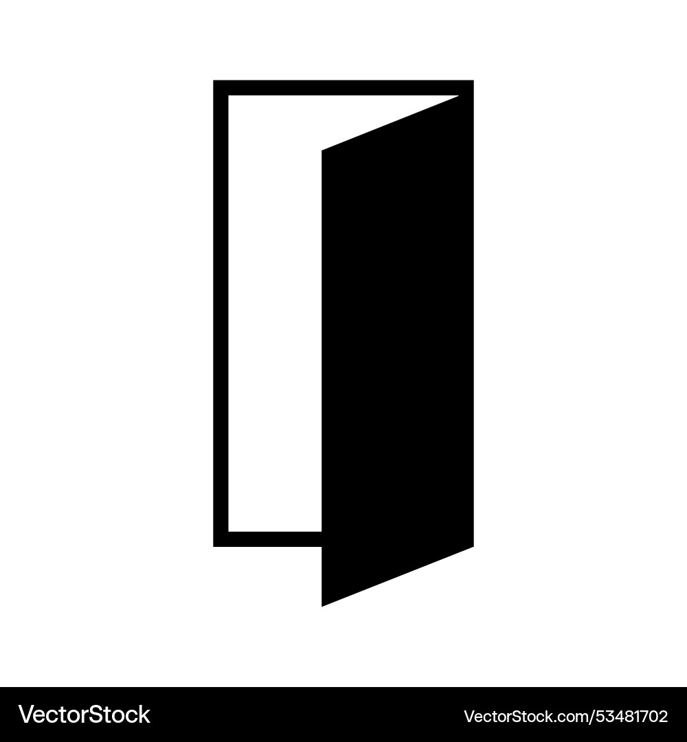 Minimalist open door icon for modern design Vector Image