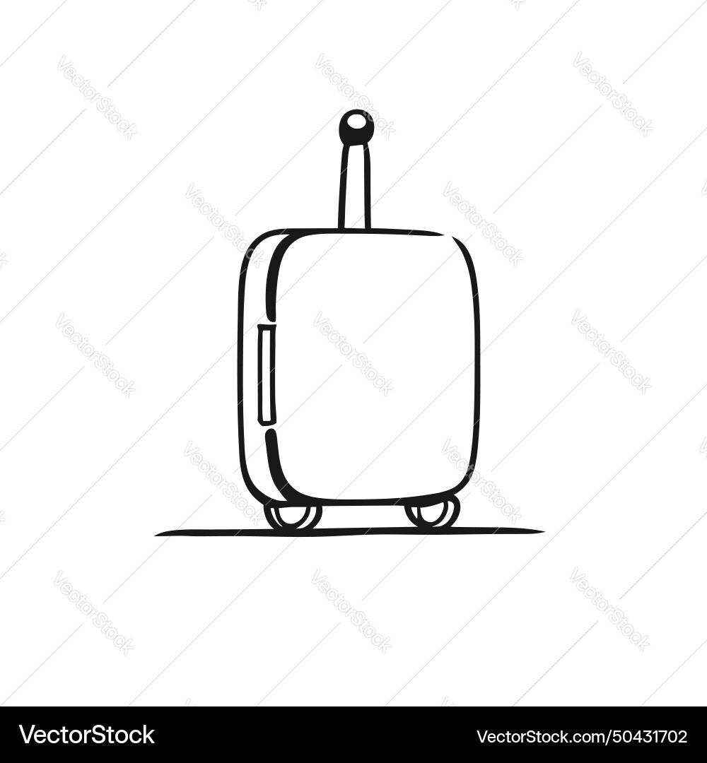 Outline image of a suitcase hand drawn doodle Vector Image