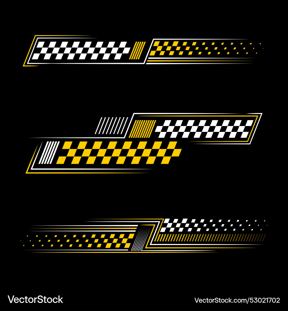 Racing sport white and yellow strips Royalty Free Vector