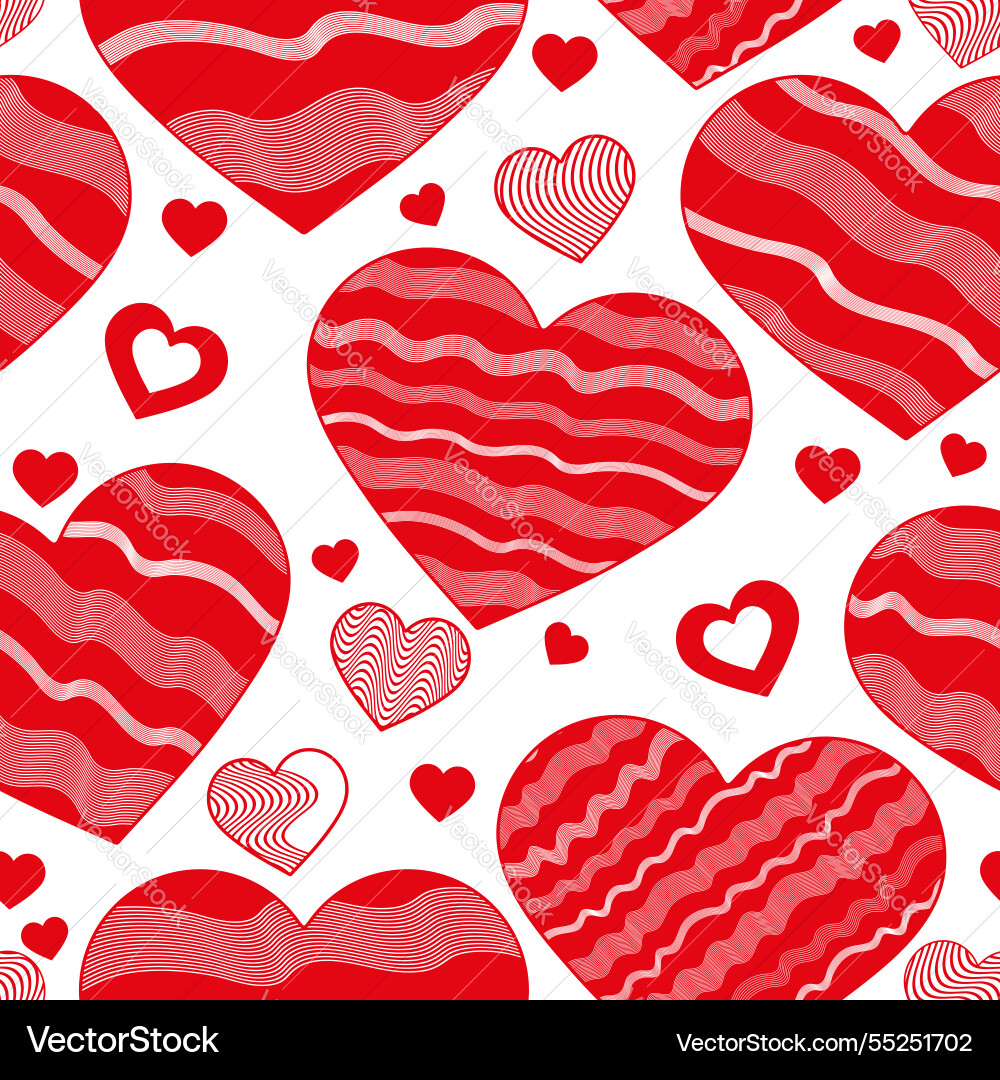 Seamless simple red monochrome valentine pattern Vector Image