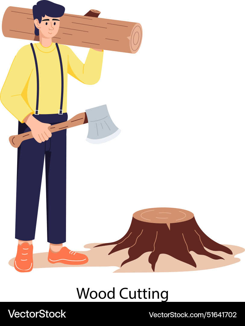 Wood cutting Royalty Free Vector Image - VectorStock