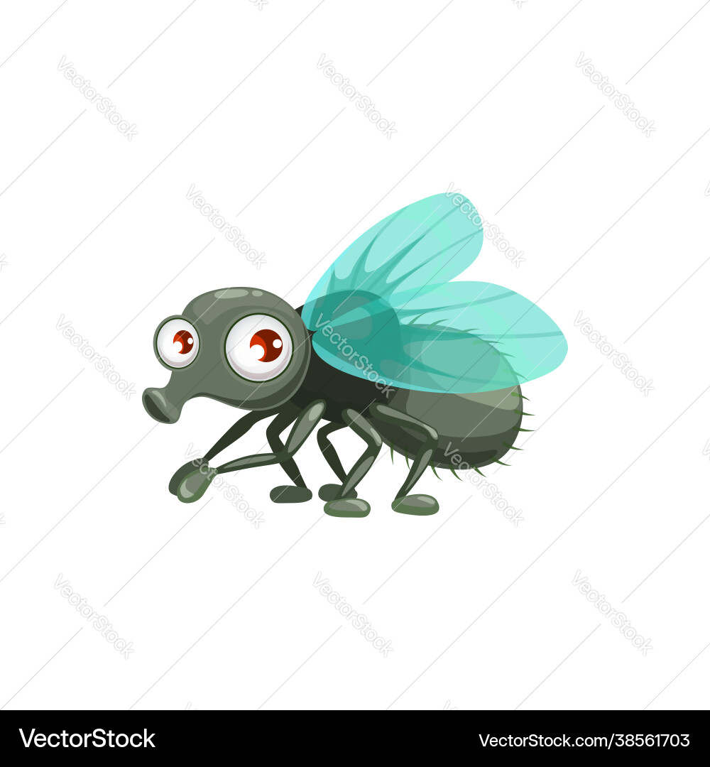 Cartoon fly wild flying creature icon Royalty Free Vector
