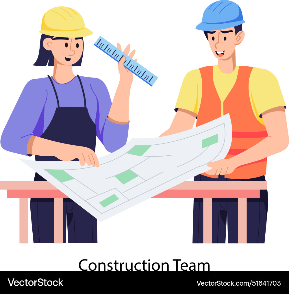 Construction team Royalty Free Vector Image - VectorStock