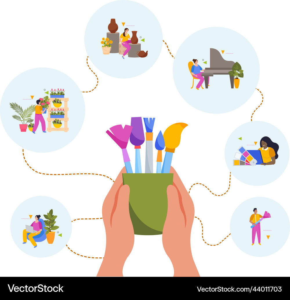 Creative people flat design concept Royalty Free Vector