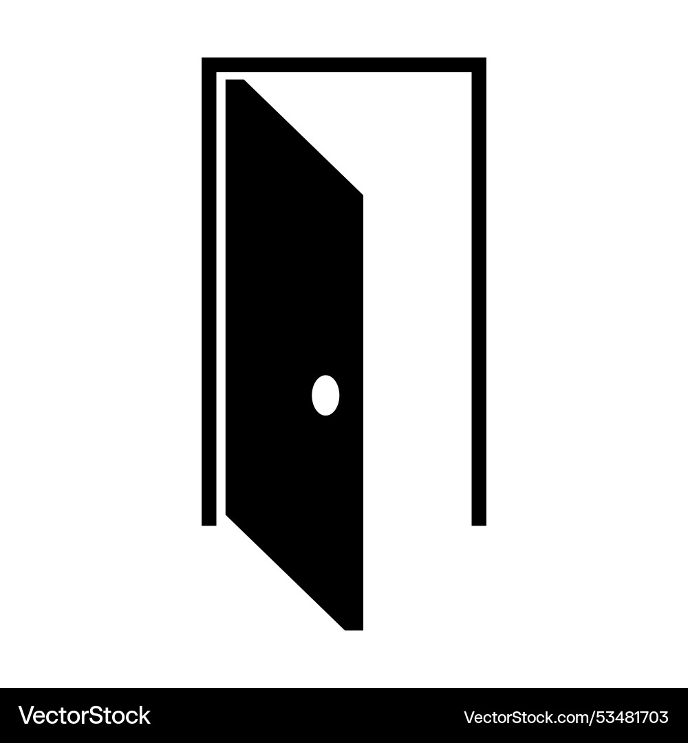 Open door icon on simple background – Royalty-Free Vector | VectorStock
