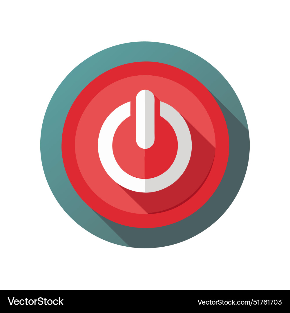 Power interface icon isolated flat Royalty Free Vector Image