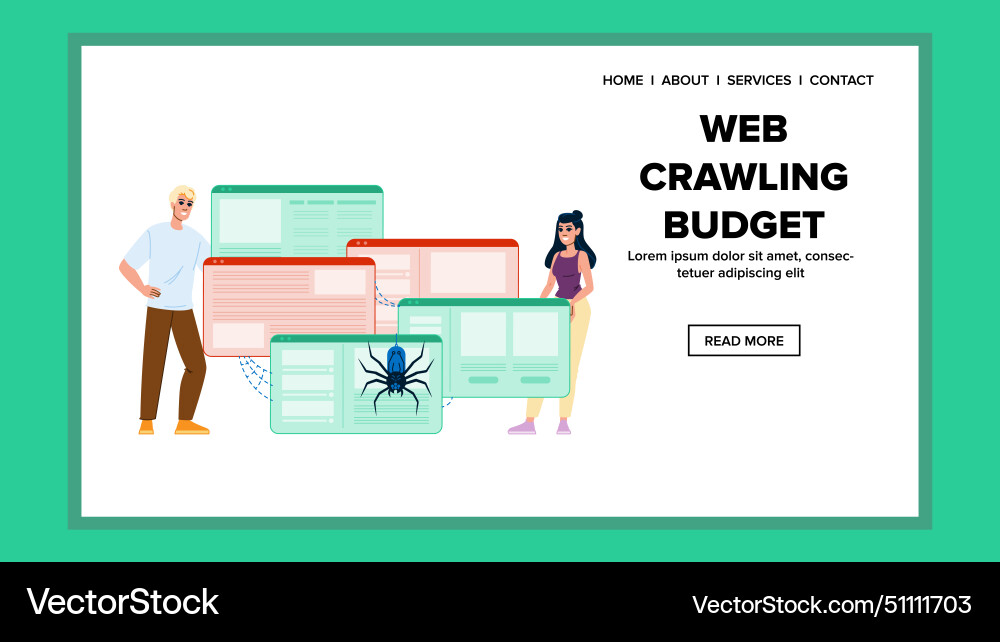 Scraping web crawling budget Royalty Free Vector Image