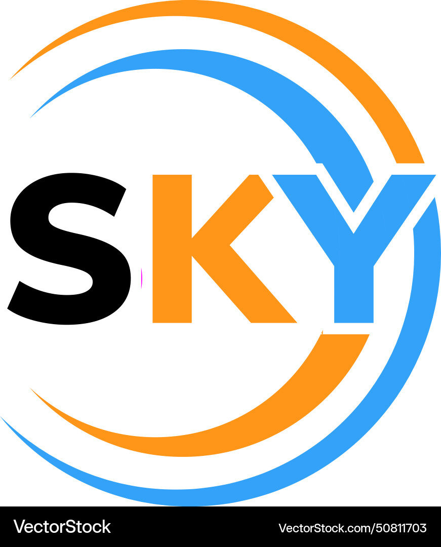 Sky logo design tutorial-1 Royalty Free Vector Image