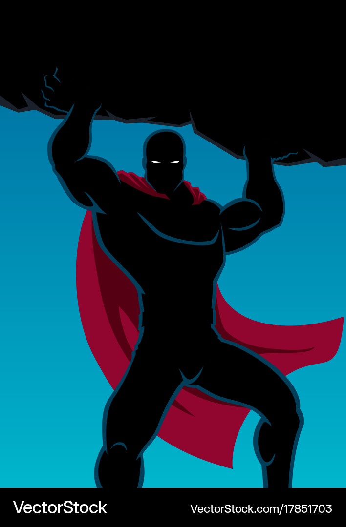Superhero Lifting Heavy Stone Royalty Free Vector Image