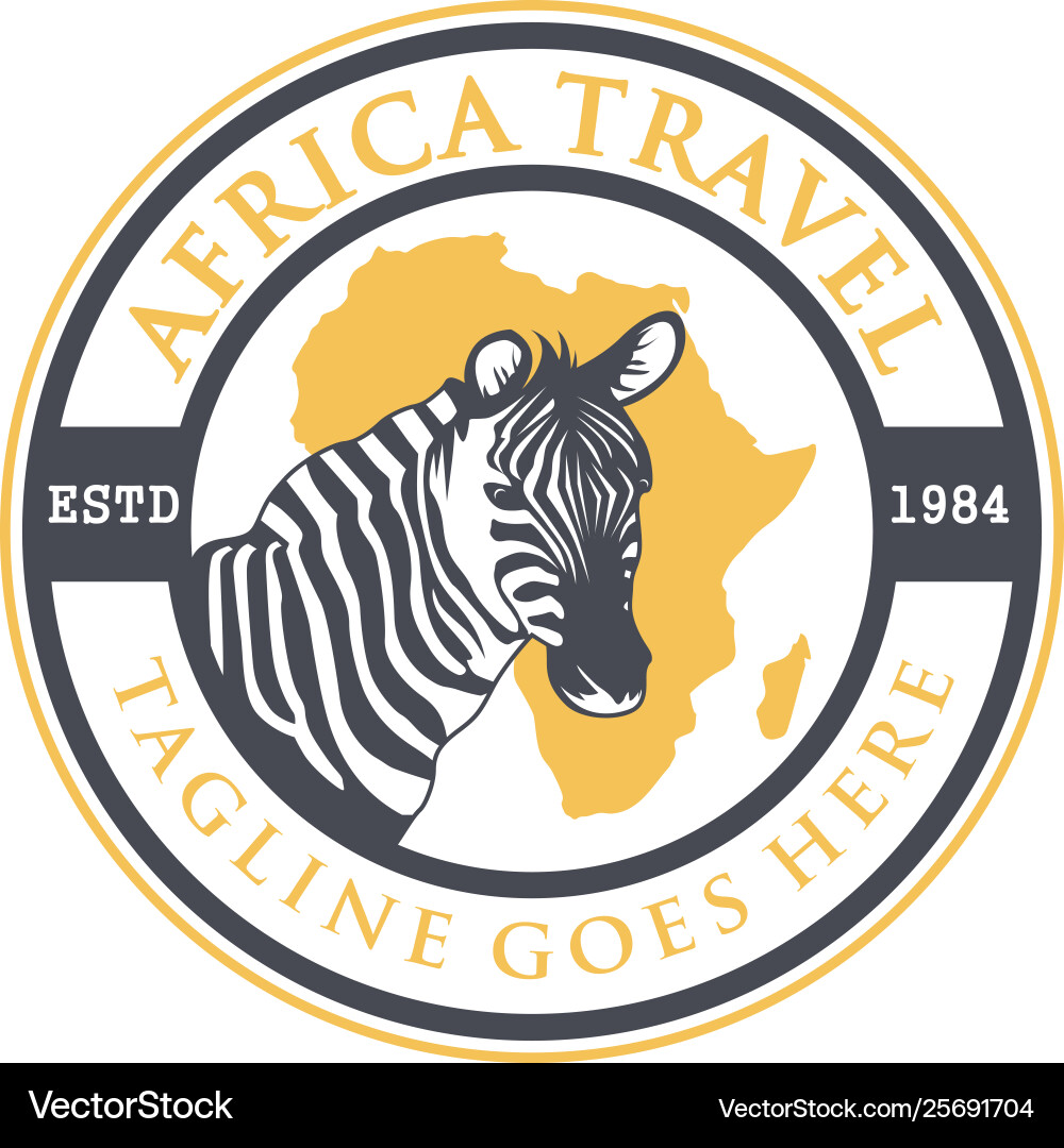 African travel emblem logo Royalty Free Vector Image