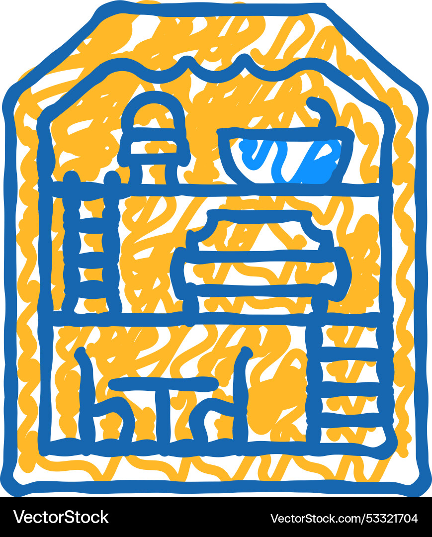 Dollhouse toy child icon doodle Royalty Free Vector Image