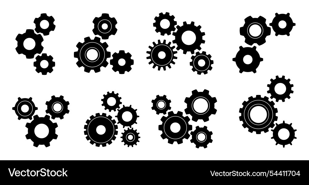 Gear with teeth engagement technical rotation Vector Image