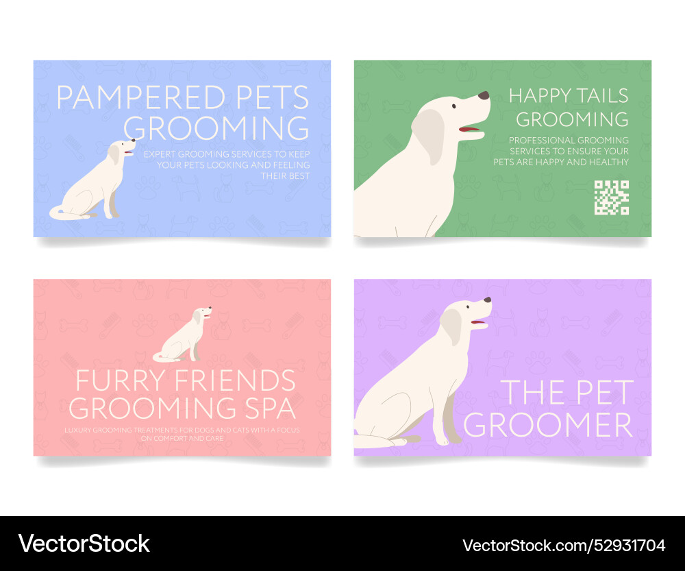 Grooming business promotional materials featuring Vector Image