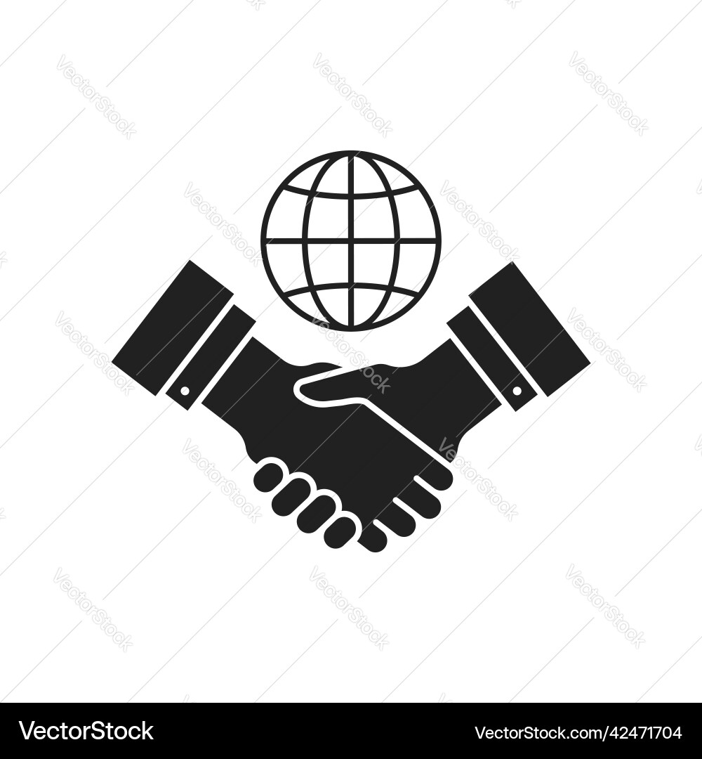Handshake like international partnership Vector Image